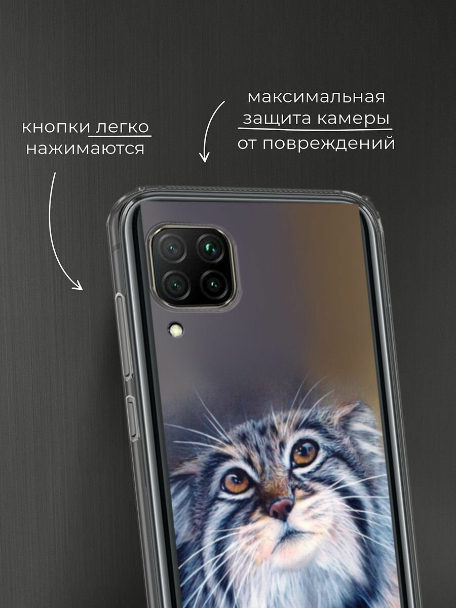 Чехол на Honor 30S Global/Huawei P40 Lite 5G/Nova 7 SE / Хонор 30S/Хуавей P40 Lite 5G/Нова 7 SE с принтом "Кот манул 2" — фото 1