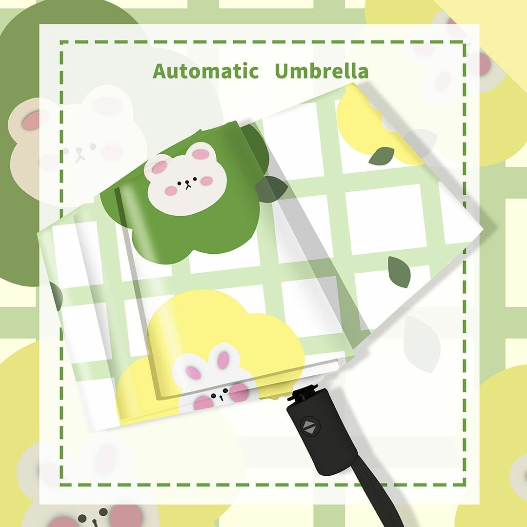 Зонт с защитой от УФ-излучения, солнцезащитный , складной , свежий стиль, черное покрытие, корейский , универсальный для солнца и дождя