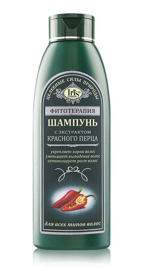 Iris cosmetic / Ирис косметик Шампунь женский Фитотерапия для всех типов волос с экстрактом красного перца 500мл / косметика уход