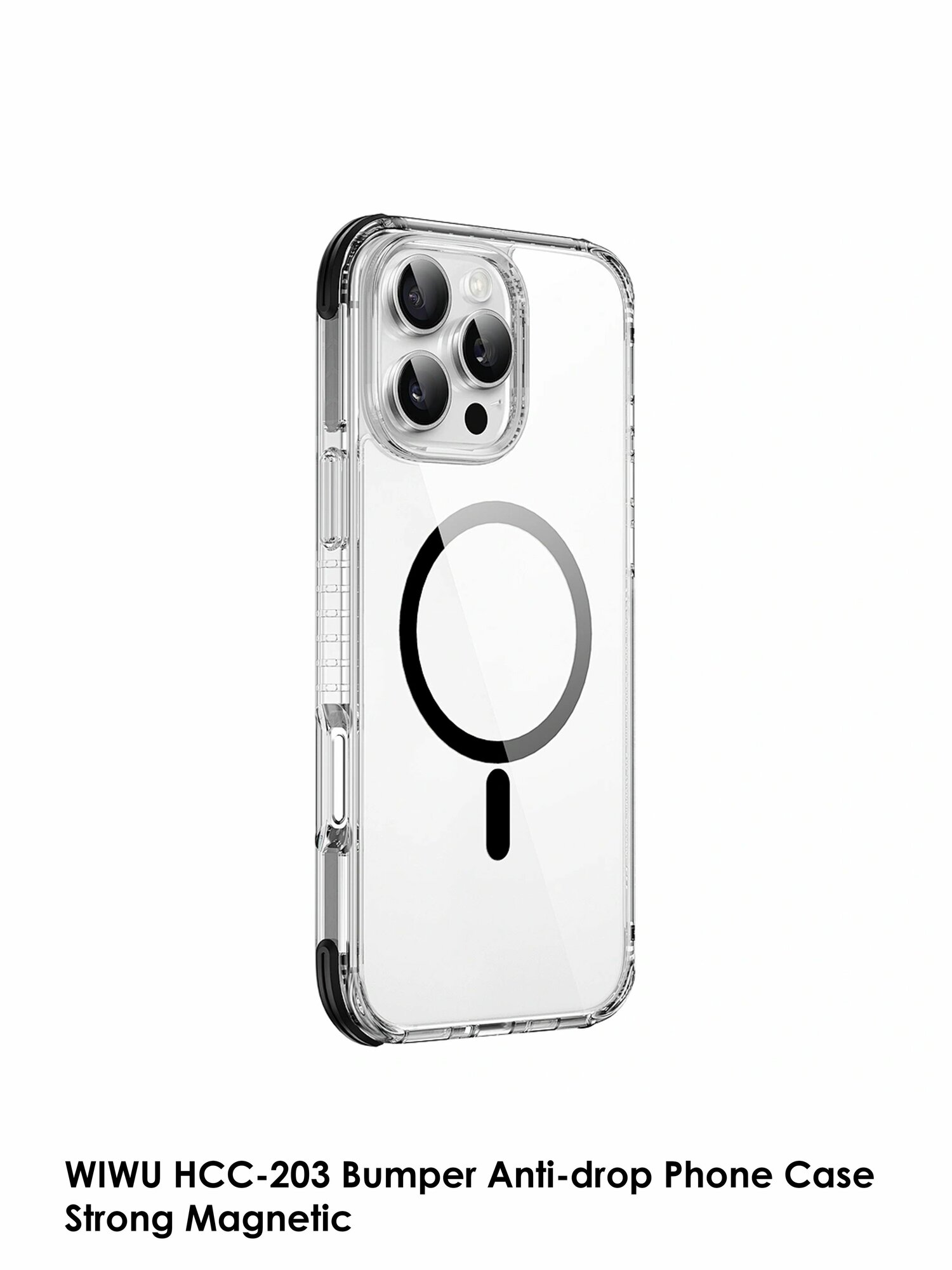 Защитный чехол для iPhone 16 Pro Max , WIWU HCC-203 Bumper Anti-drop Phone Case Strong Magnetic , черный