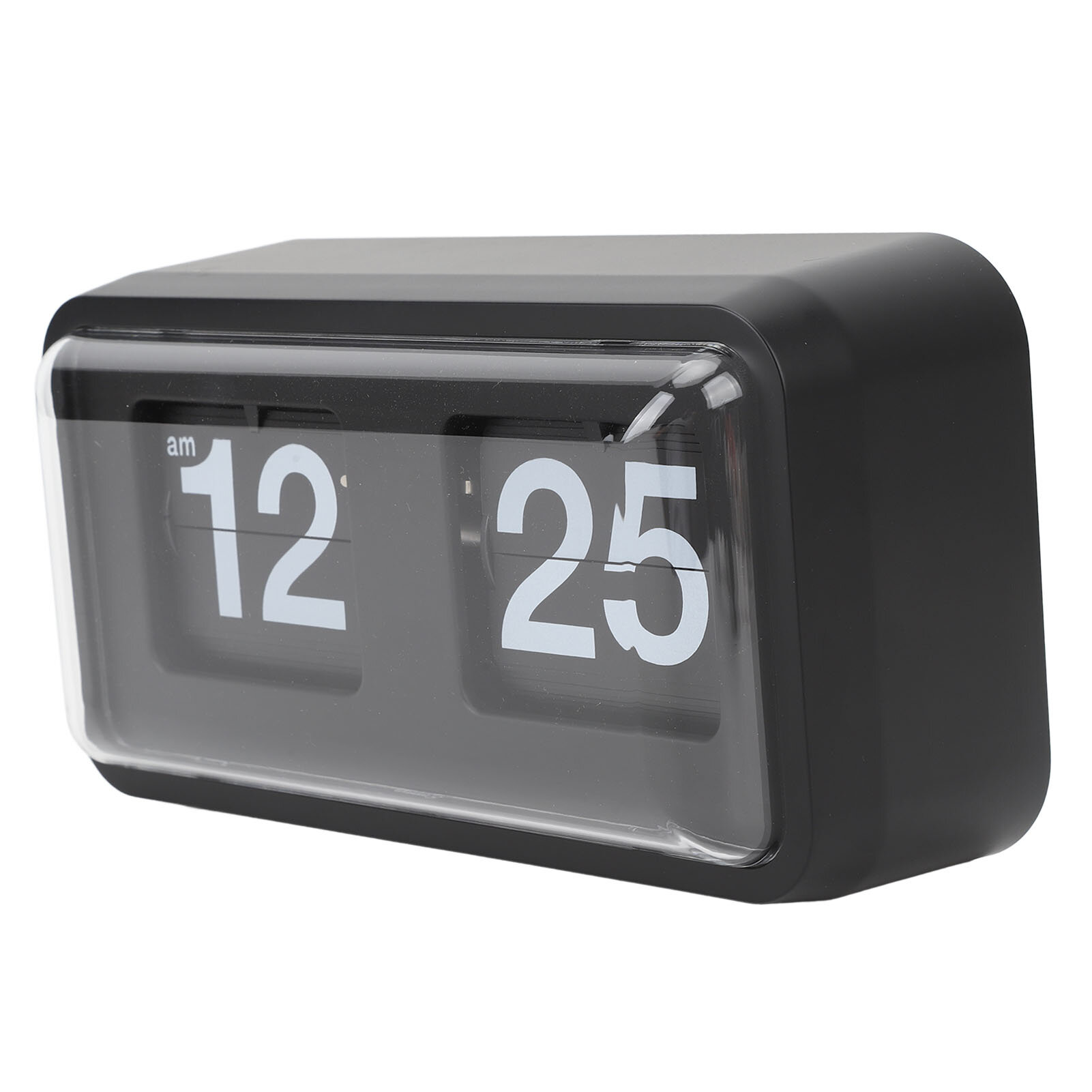 Ретро перекидные часы многофункциональные стильные инновационные механические перекидные настольные часы с прозрачной крышкой для украшения дома и офиса черные