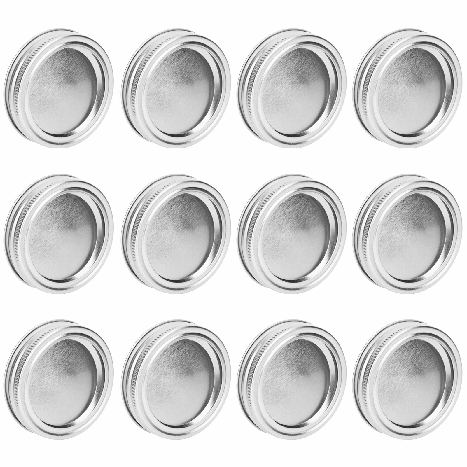 12 шт, 70 мм, круглая, обычная, с раздельной крышкой, герметичная крышка контейнера для консервирования меда и специй (XH00177, серебро)