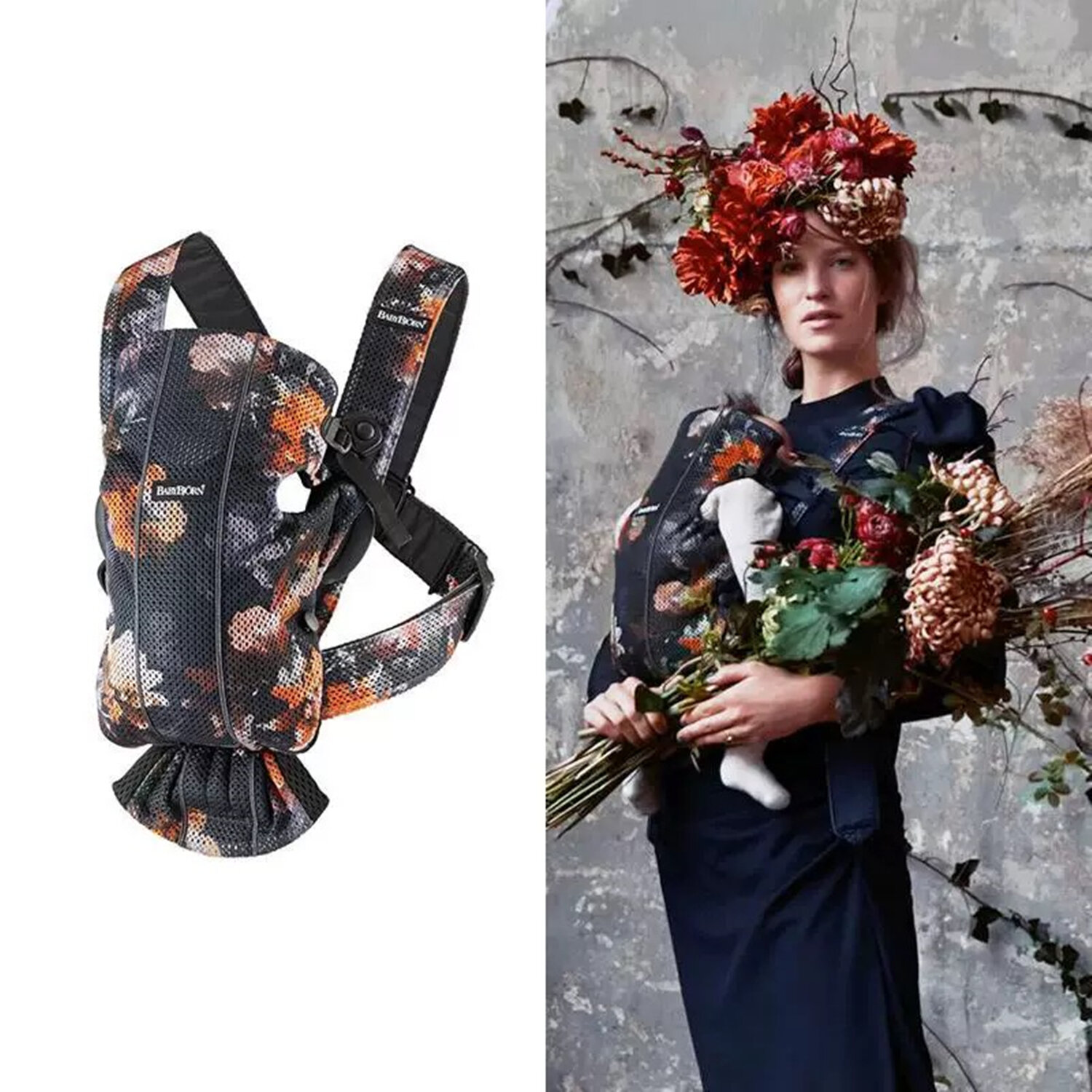 Слинг-эргорюкзак BabyBjorn One Air 3D Mesh для переноски ребенка с рождения и до 3 лет, 3 положения, Ночное великолепие