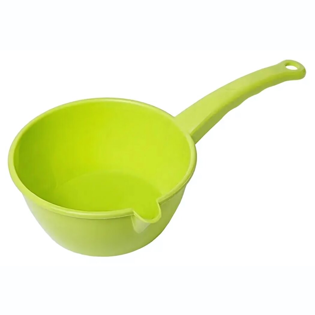 Мерный ковш 1,5л пластиковый, зелёный, с удобной ручкой для наливания, Архимед
