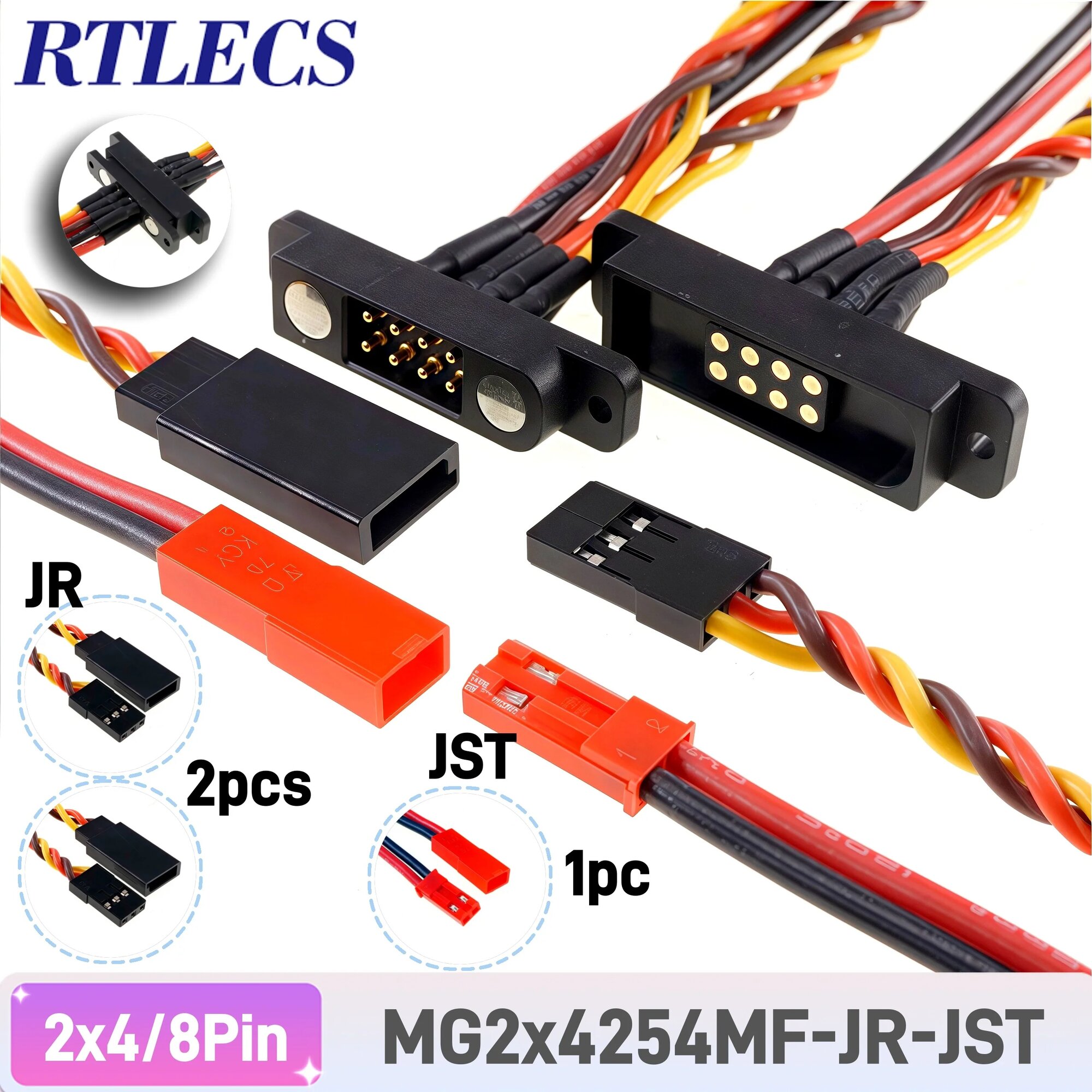 RTLECS Сервоудлинитель 2x4Pin MF JR JST 15см