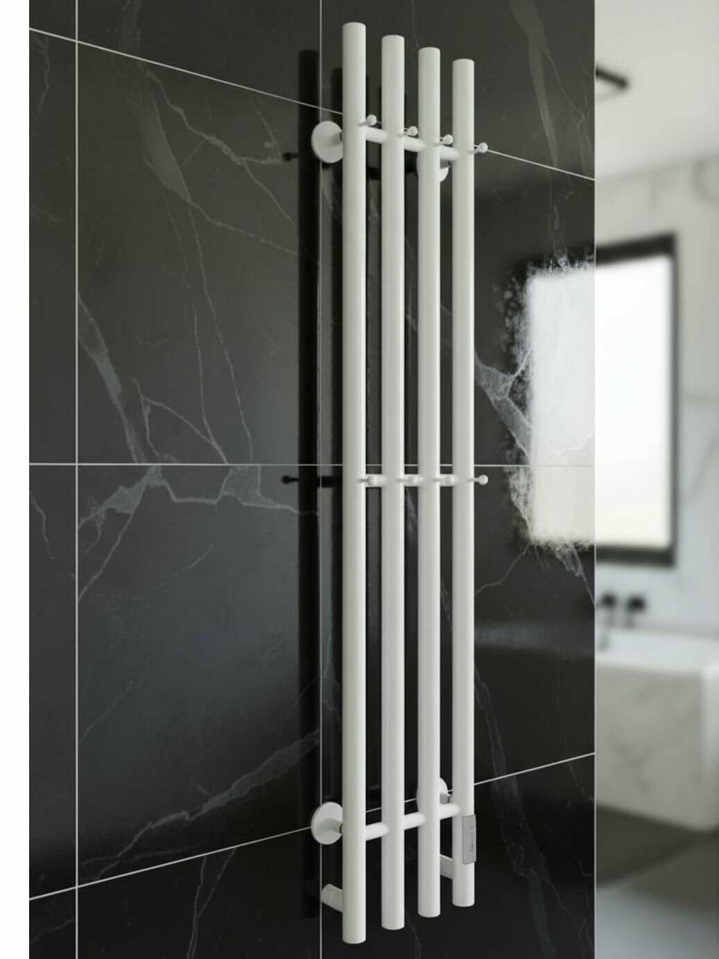 Полотенцесушитель электрический Comfysan Alto EC-4 1200/180 с терморегулятором вертикальный, белый