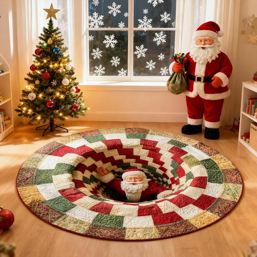 Круглый коврик 3D Дед Мороз, 40см
