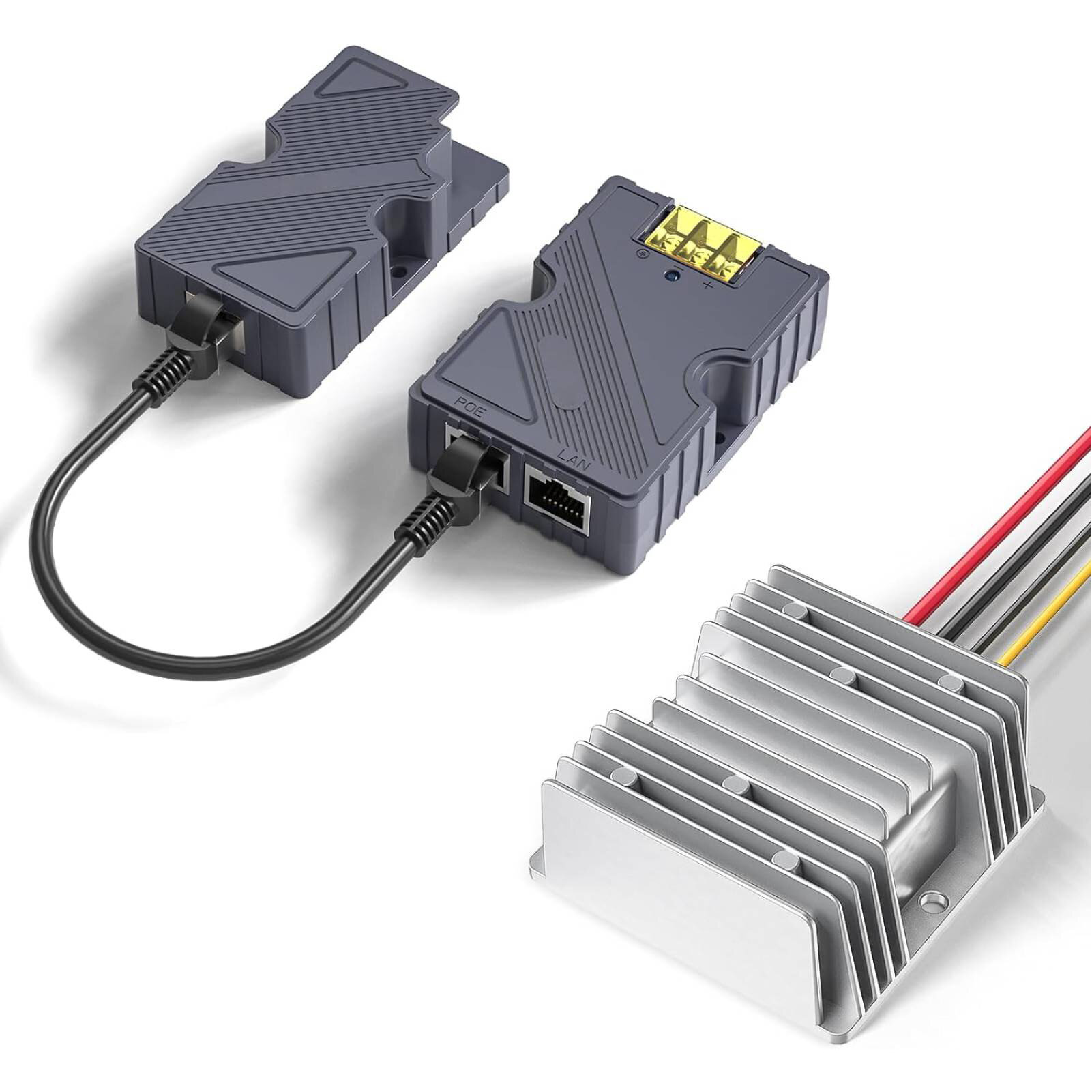 Инжектор poe gige 150w и переходник dishy cable на rj45 с повышающим преобразователем 12 48v 168w dc защитой от перенапряжения esd