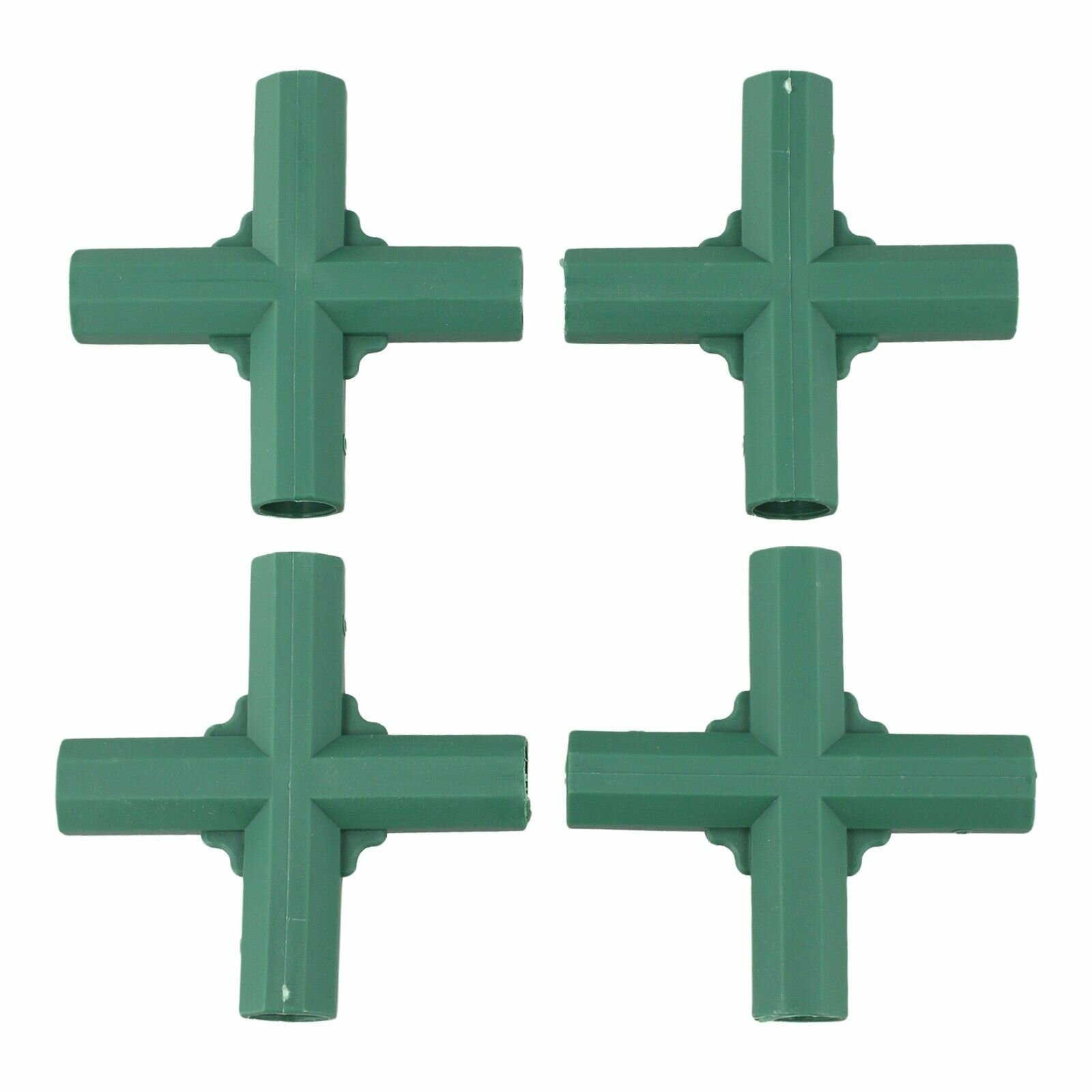 Пластиковые соединители для конструкций, зеленые переходники для уличных садовых теплиц и опор.
