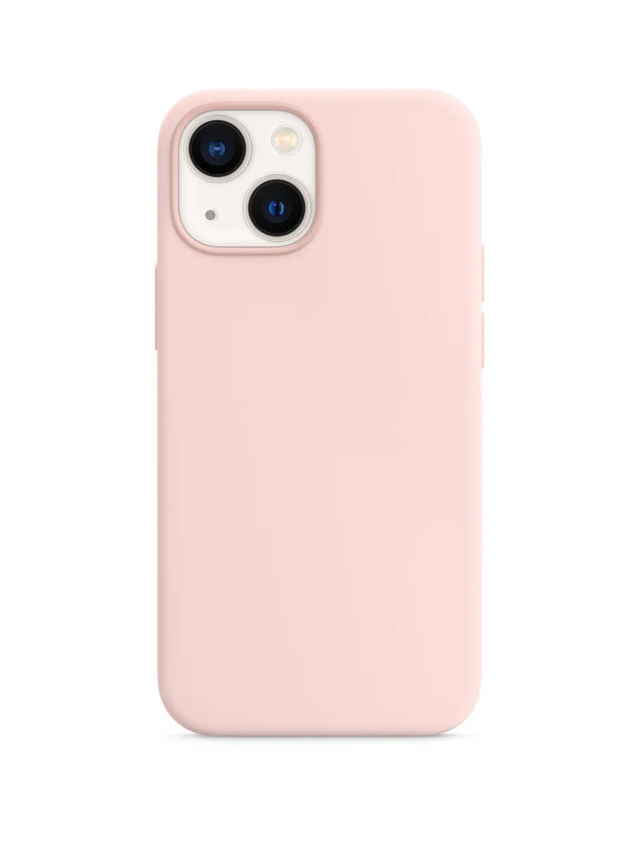 Чехол силиконовый Магсейф для iPhone 13 Chalk Pink с анимацией NFC, Silicone case Магсейф для айфон 13 - Розовый
