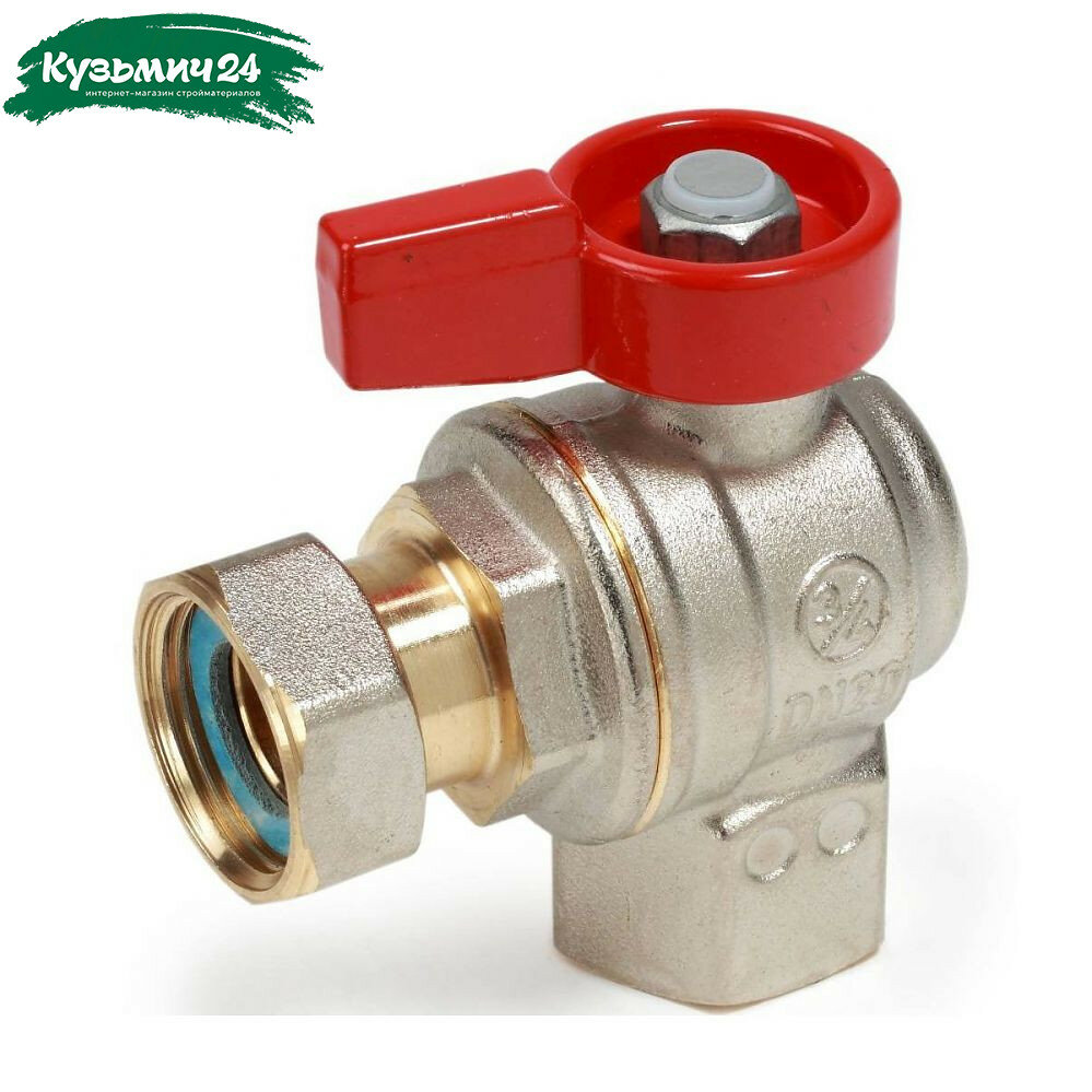 Кран шаровой Giacomini 1/2"x1/2"с внутренней резьбой, угловой с накидной гайкой для счетчиков, котлов