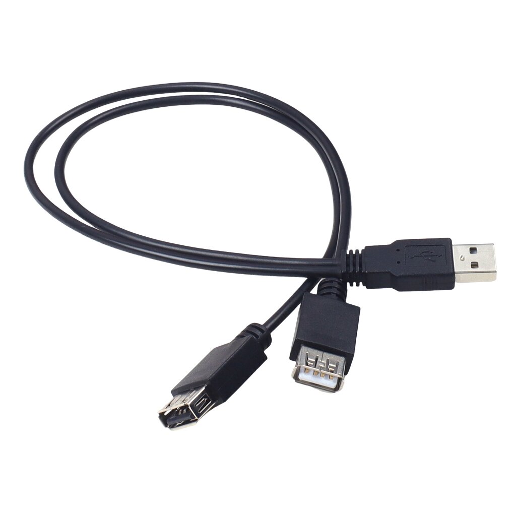 Y-Образный Кабель-Разветвитель USB2.0 40 см с Двойным Гнездовым Портом Функциональный Кабель-концентратор
