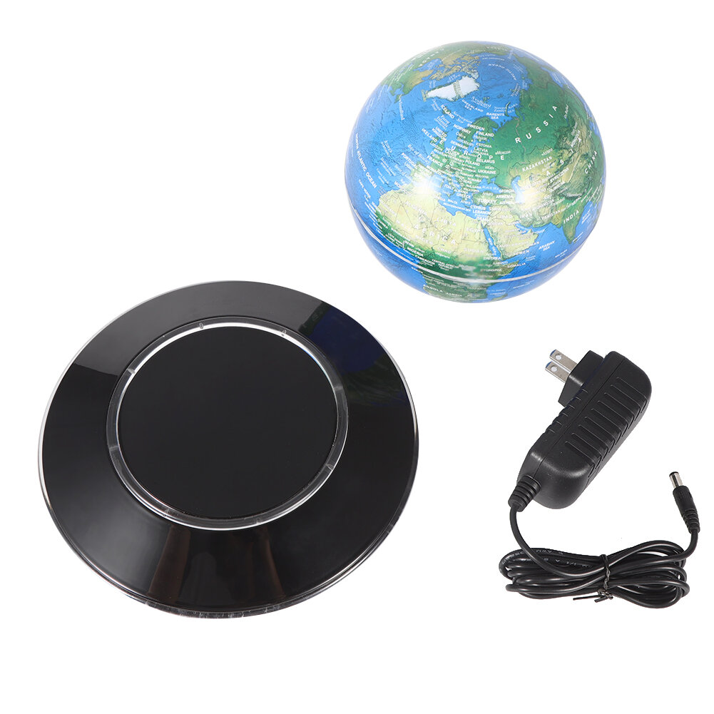 8-дюймовый плавающий глобус с магнитной левитацией, игрушка в подарок со светодиодной подсветкой, 100-240 В, синий штекер США