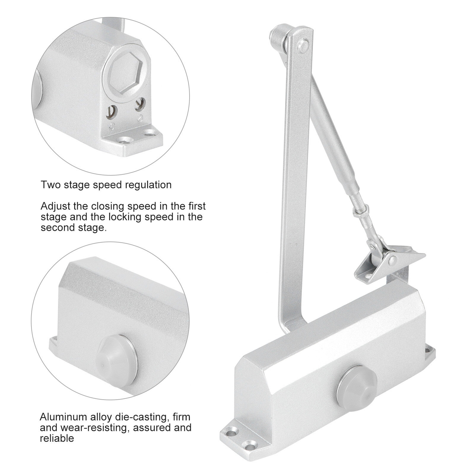 Дверные доводчики Гидравлический буферный дверной стопор Автоматический позиционирующий дверной доводчик на 180 градусов Подшипник нагрузки 65 кг