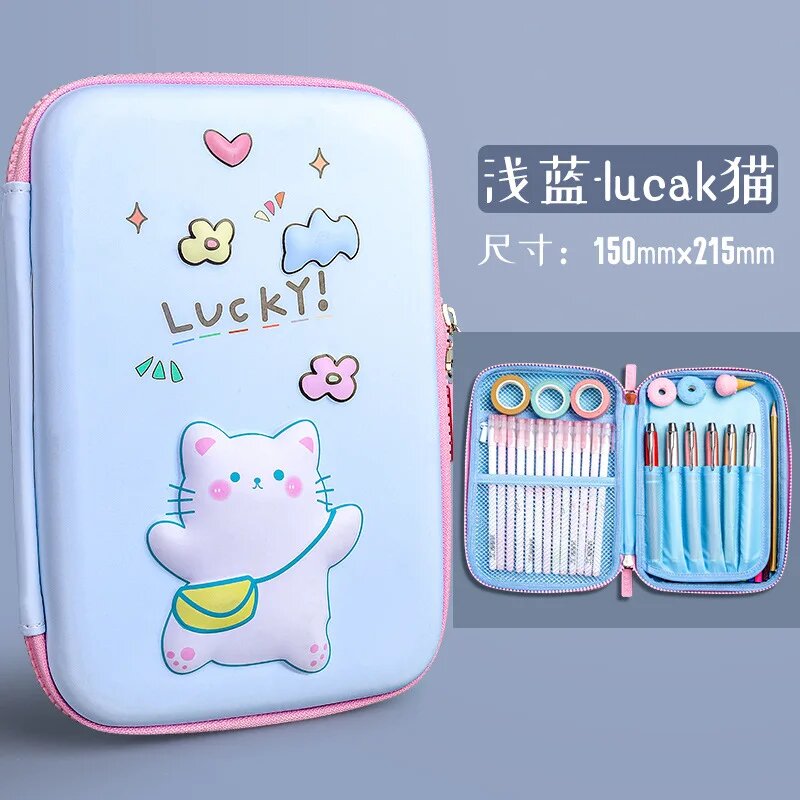 3D EVA пенал с единорогом и астронавтом Lucky cat