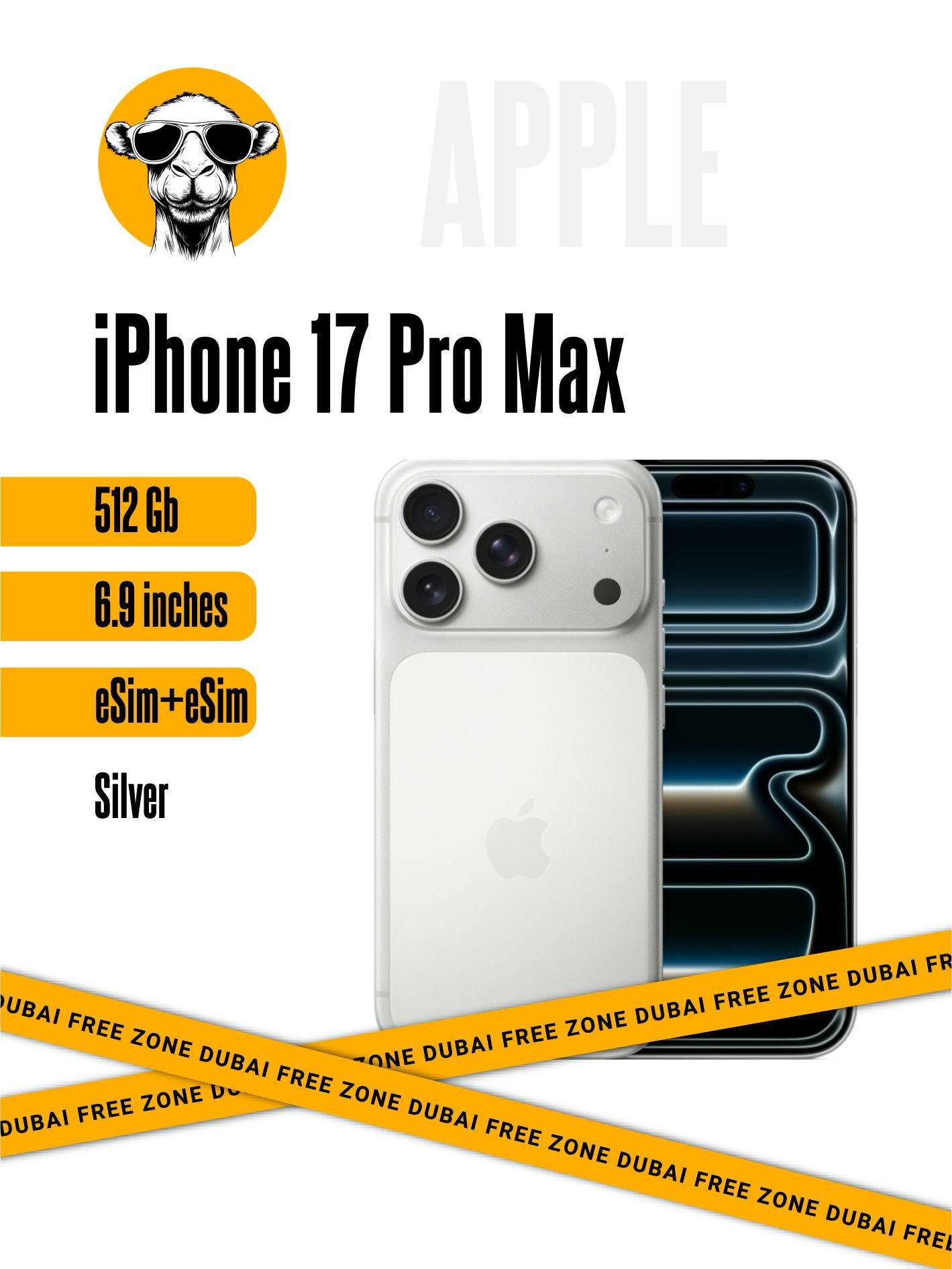 Смартфон iPhone 17 Pro Max 512Gb Silver E-Sim