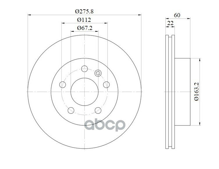 Диск тормозной перед. вентилируемый MERCEDES-BENZ V-Classe (V200-V280) 1996-2003/Vito 1996-2003 S&K арт. SKBD1249