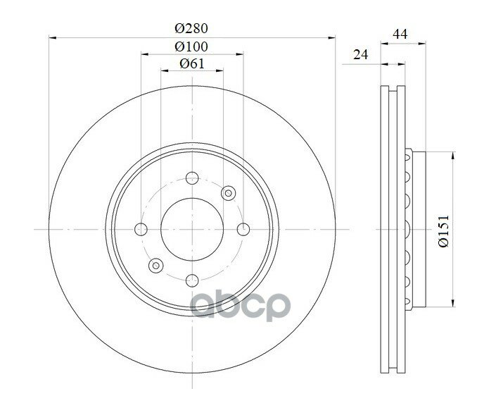 Диск тормозной перед. вентилируемый RENAULT Clio 2005->/Kangoo 2000->/Laguna 1993-2001/Megane/Scenic 1996-2008 S&K арт. SKBD1024