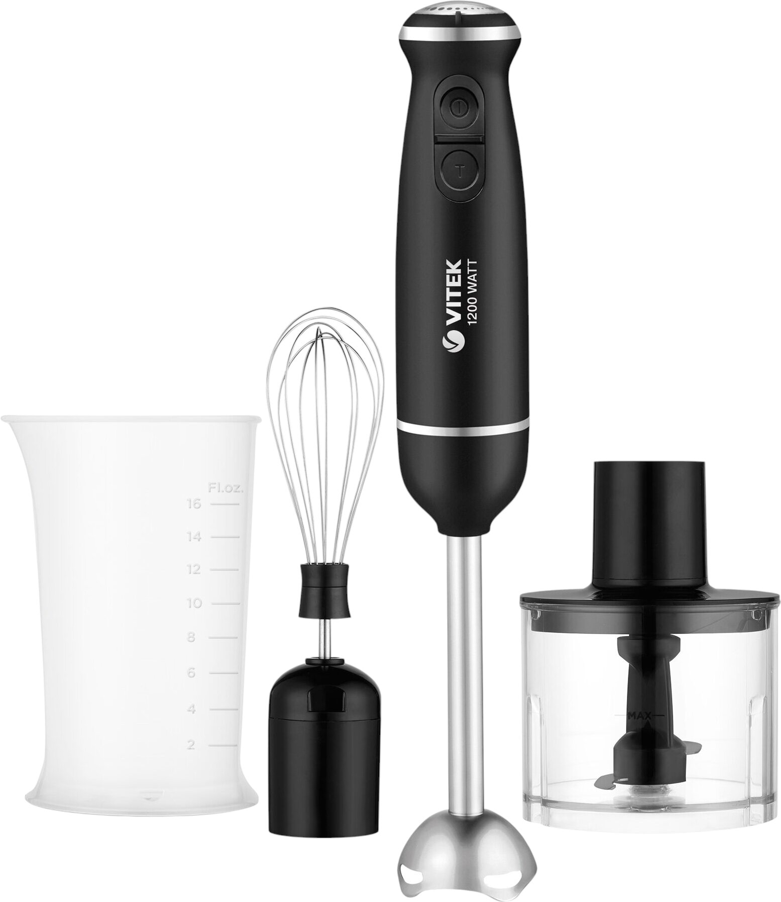 Блендер Vitek VT-3001, серебристый, черный, мощность 1200Вт, 2 режима, турборежим