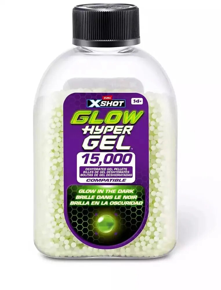 Игровой набор Zuru X-Shot HYPERGEL GLOW IN THE DARK Светятся в темноте, 36785