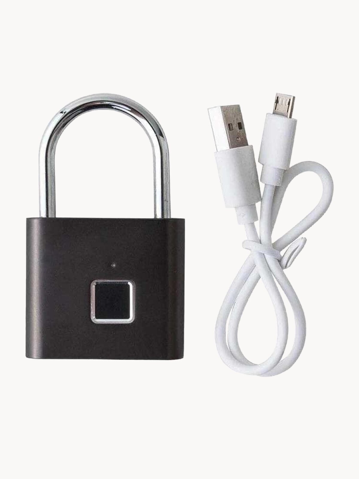 Электронный замок с отпечатком пальца, навесной, цинковый сплав, чёрный