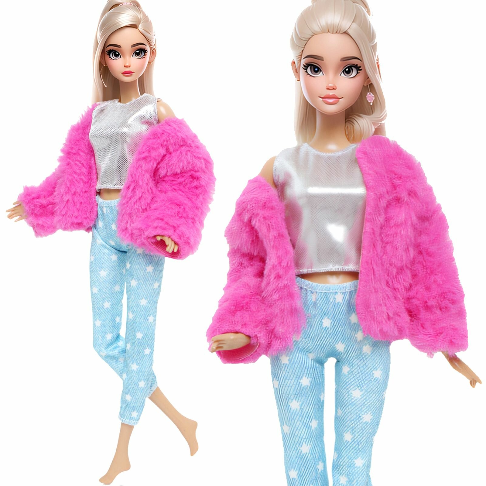 Набор одежды для куклы барби, Спортивная топы + Брюки + пальто Одежда для кукол 29-30см аксессуары