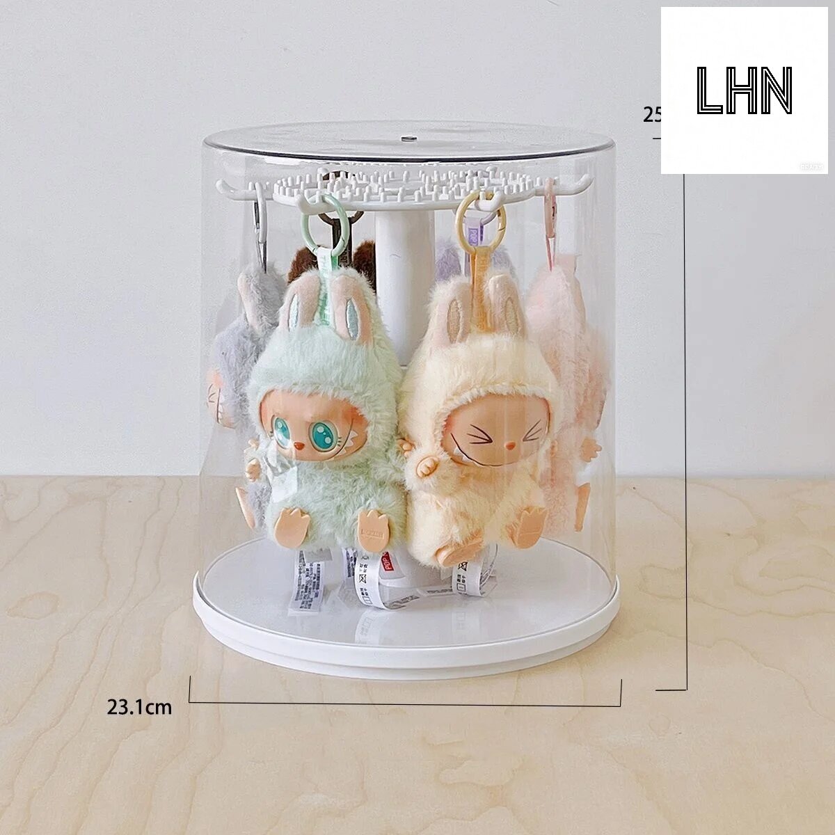 Прозрачная вращающаяся коробка для кукол LABUBU Ethereal, WHITE BASE BOX