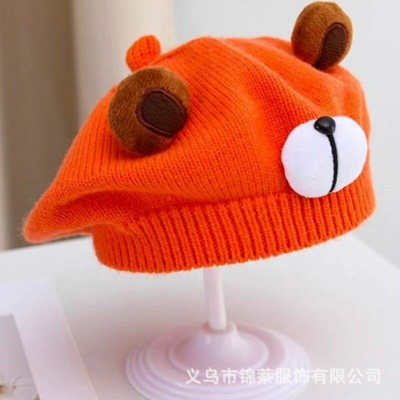 Весенне-осенний корейский вариант для мальчиков и девочек, универсальный вязаный берет ярких цветов, детская стильная повседневная шерстяная шапка, шапка художника.