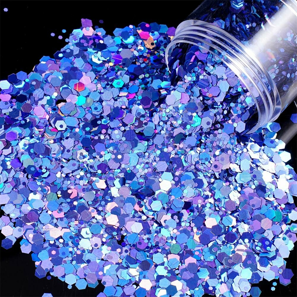 1 банка тёмно-синий блёстки/ премиум супер мерцающий блеск - для литья изделий