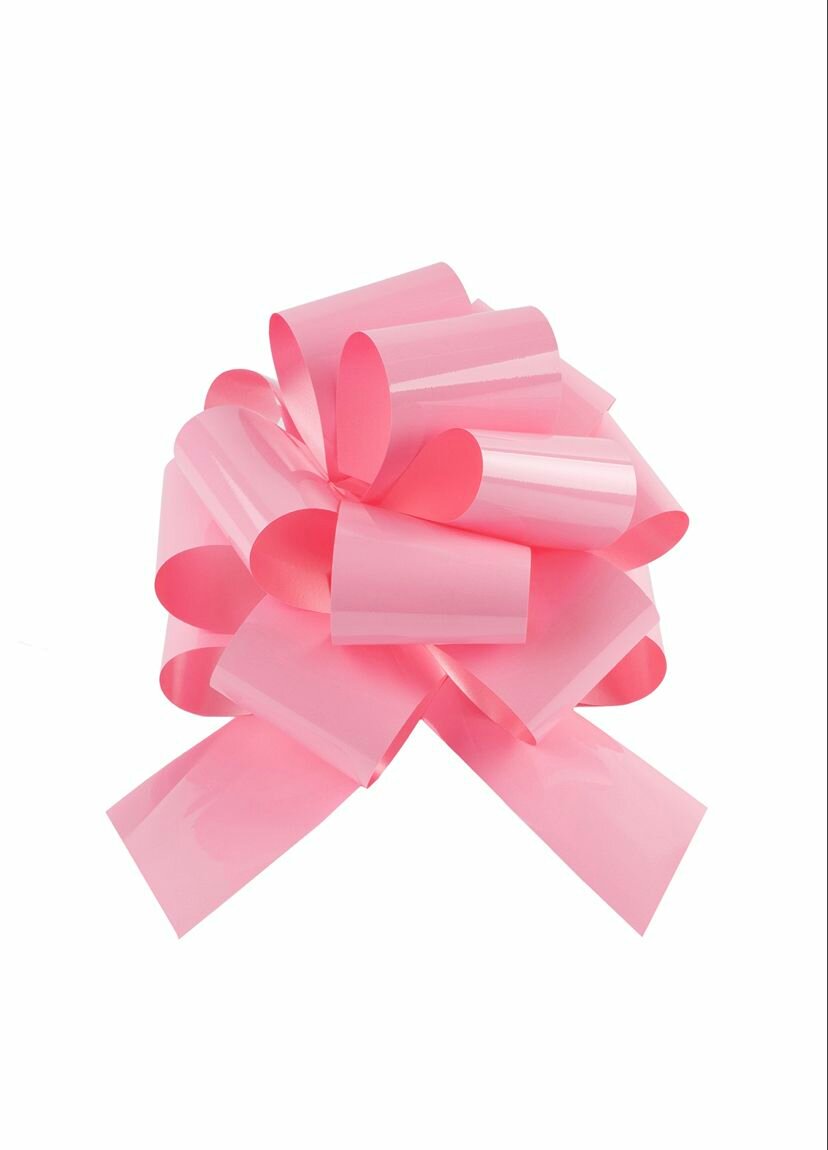 Бант для подарков Розовый, Лаковый, 21 см