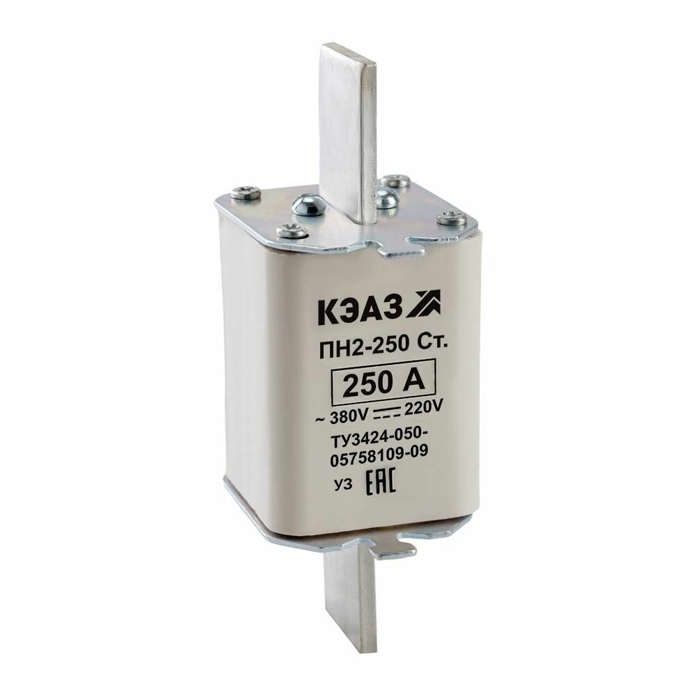 Плавкий предохранитель КЭАЗ ПН2-250-С-250А-У3-, ножевой, 50-60 Гц
