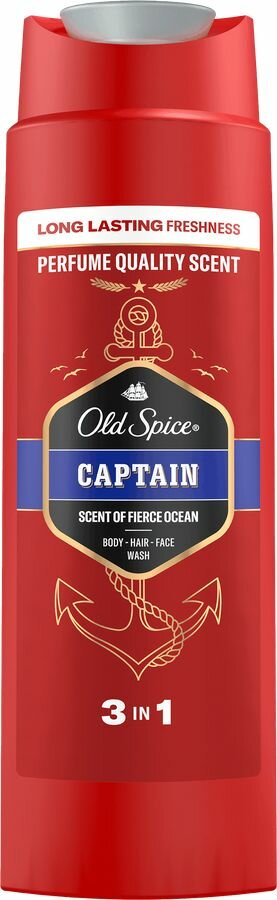 Шампунь-гель для душа OLD SPICE 2в1 Captain, 250мл x 3 упаковки