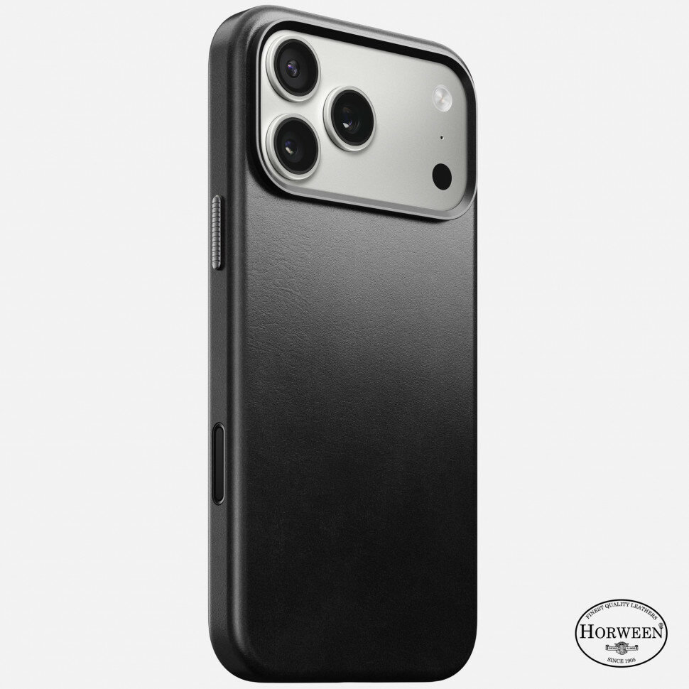 Кожаный чехол Nomad Traditional Horween Leather Case для iPhone 17 Pro Max черный (Black)