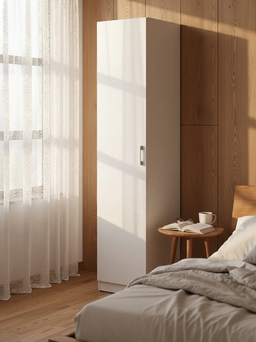 Деревянный шкаф пенал FRESTER спальню на балкон с полками для одежды, от производителя