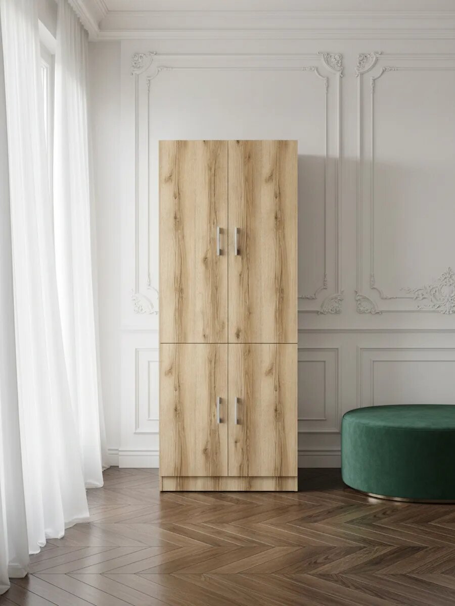 Распашной шкаф FRESTER на балкон в спальню деревянный с полками, от производителя