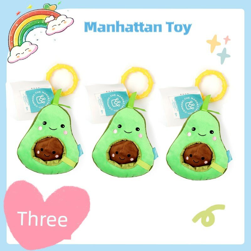 Мягкая игрушка-подвеска «Авокадо» от Manhattan Toy – милый плюшевый подарок для детей Набор из 3 плюшевых брелоков в