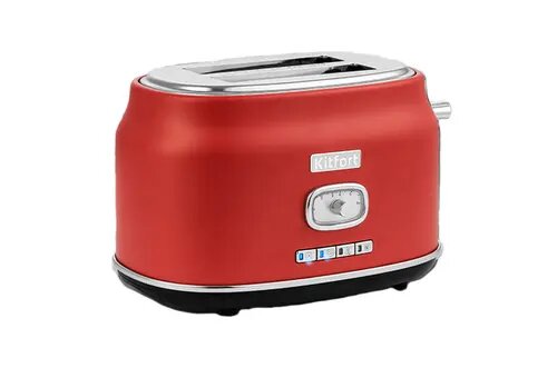 КТ-2075-3 / Тостер Kitfort KT-2075-3 красный (815 Вт, тостов - 2, подогрев, размораживание)