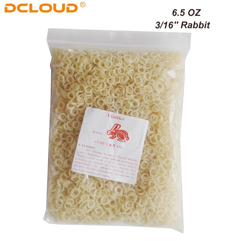 DCLOUD Латексные ортодонтические резинки для брекетов 5000 шт. 6.5OZ Rabbit