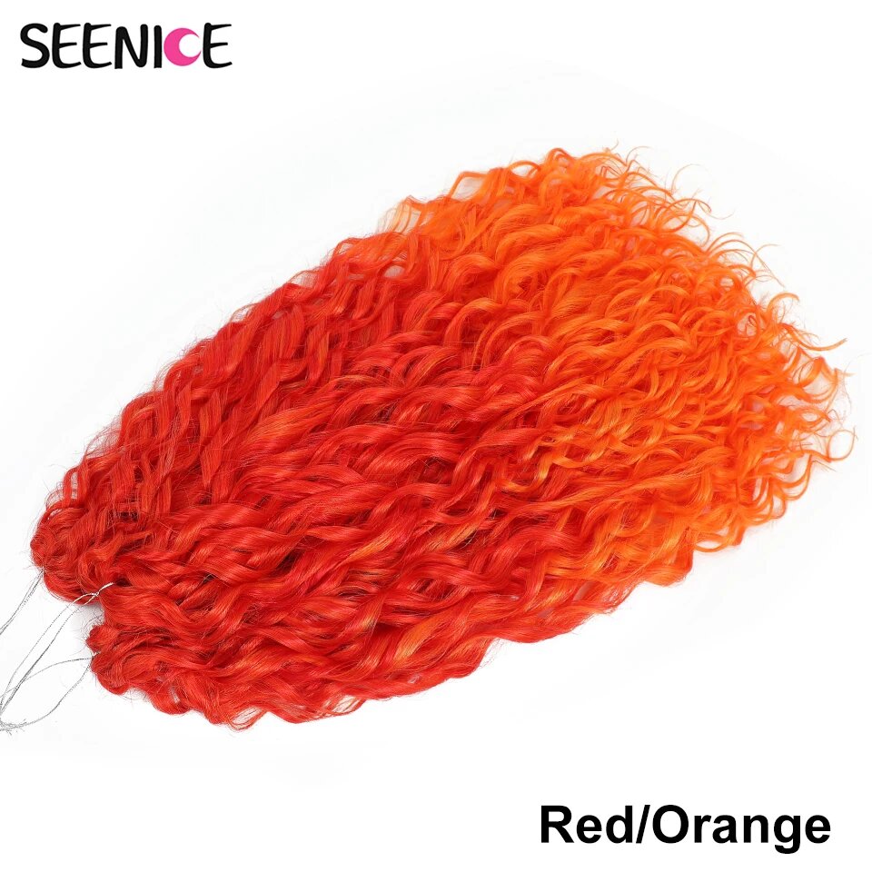SEENICE Синтетические косы омбре рыжие 22 дюйма 4 шт./лот, Red-Orange