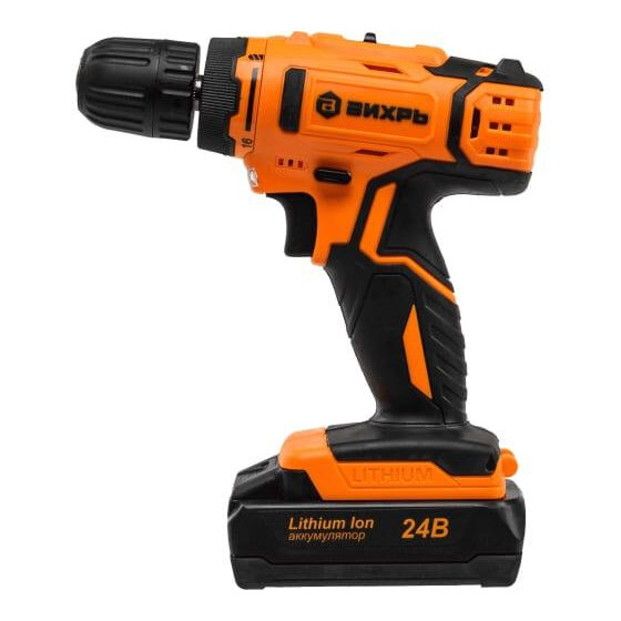 Дрель-шуруповерт аккумуляторная ДА-24Л-2к (2.0 А/ч), вихрь 72/14/18 (1 шт.)