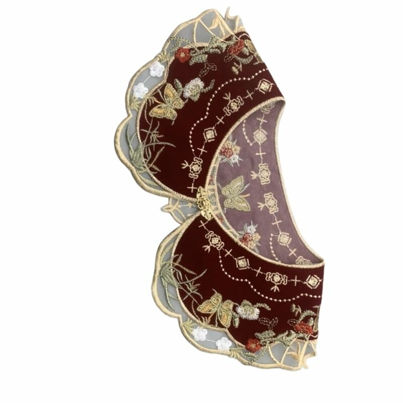 Изысканный вышитый плащ с фальшивым воротником-пряжкой для матери и ребенка