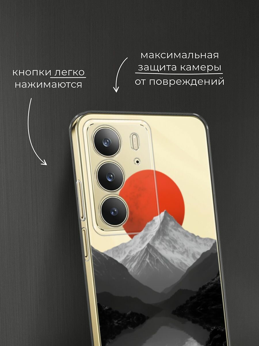Чехол на Realme C75 4G / Реалми C75 4G с принтом Белая гора 2, прозрачный — фото 1