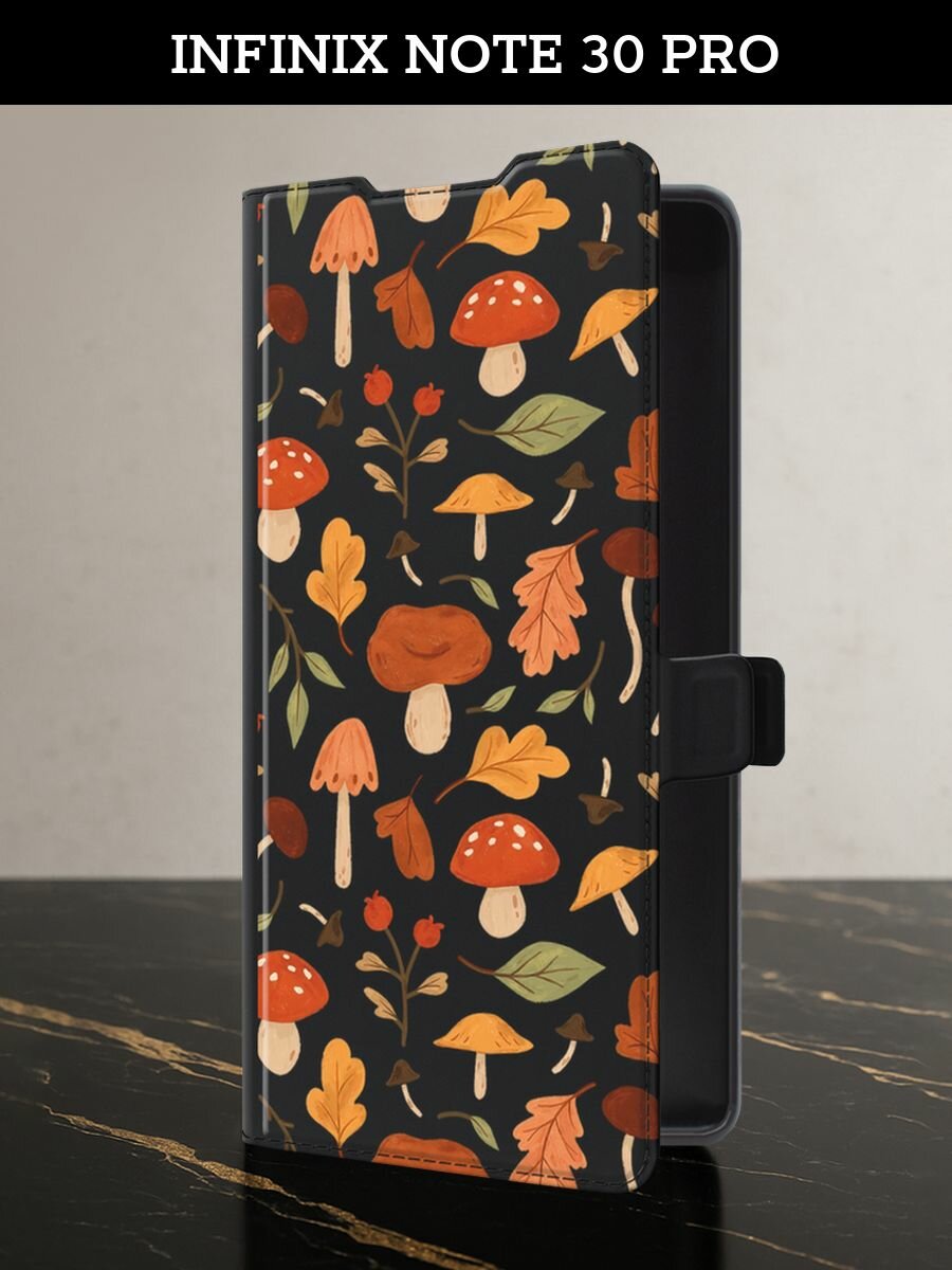 Чехол-книжка на Infinix Note 30 Pro (Инфиникс Нот 30 Про) с картой осень