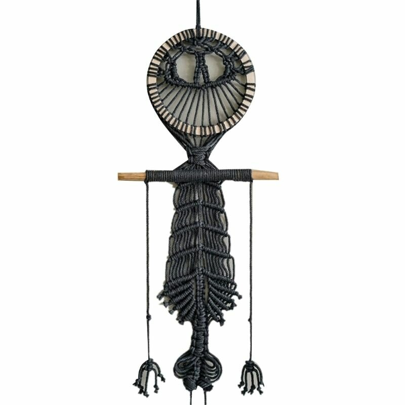 Настенное украшение в виде черепа с кисточкой готическом стиле-Черный