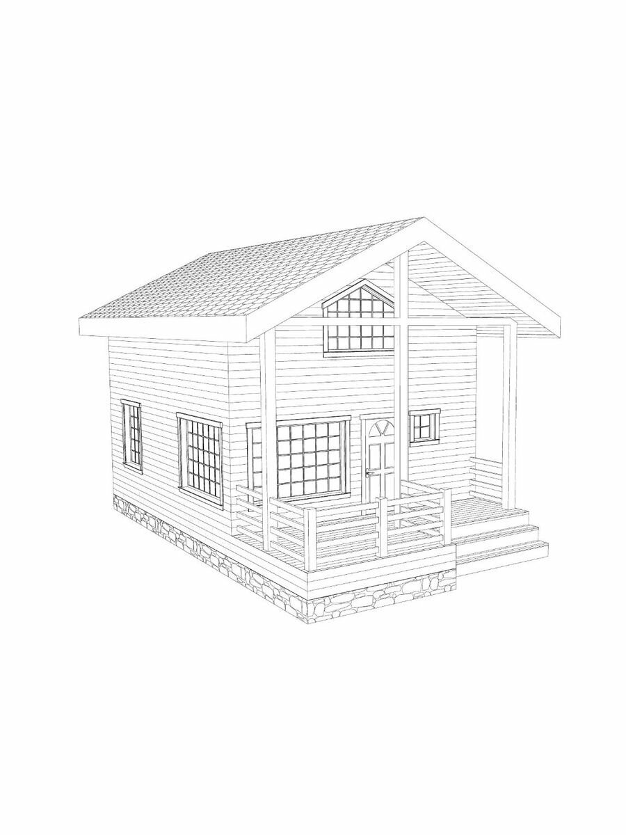 Проект дома ИЖК 81м2 2 этаж, каркас, мансардный, формат QR-код от Domsipstroy