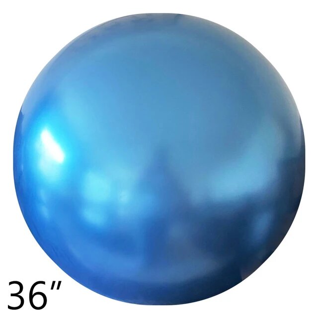 Большие 18-дюймовые и 36-дюймовые латексные металлические круглые шары для украшения свадеб, дней рождения, оптовая продажа золотых, серебряных, синих и хромированных шаров.