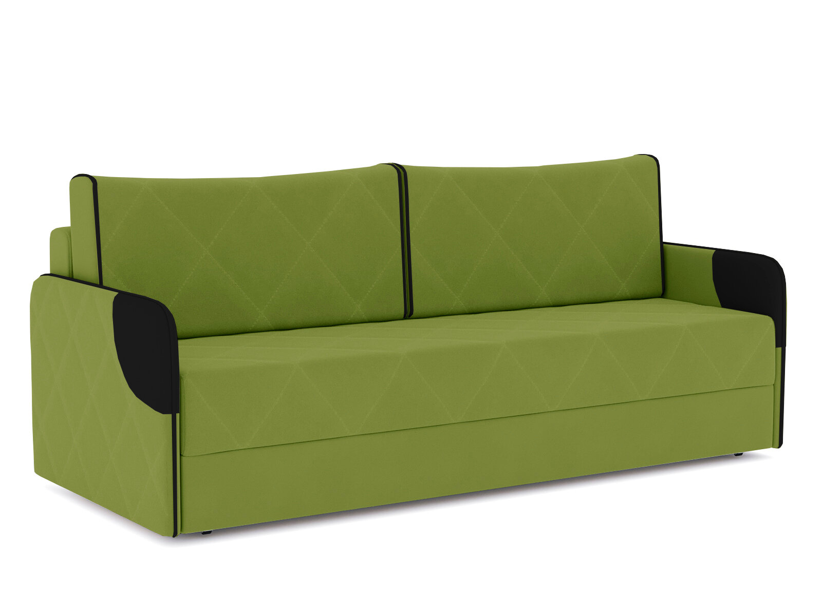 Диван - кровать Марсель, еврокнижка, ПБ, 212*88*103, велюр Зара Грин 29/Велюр Зара Блэк 37