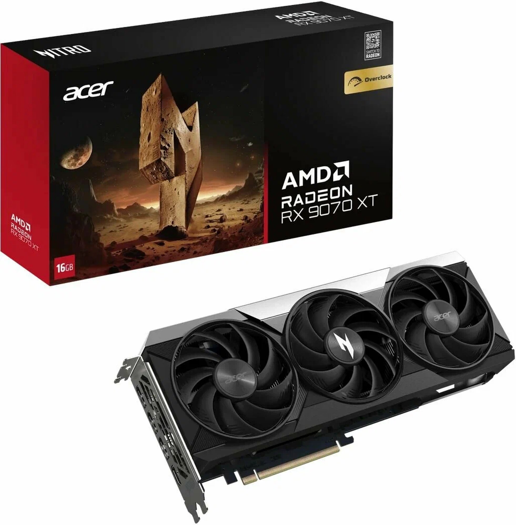 Видеокарта Acer Radeon RX 9070 XT NITRO OC 16GB (DP. Z4DWW. P01)