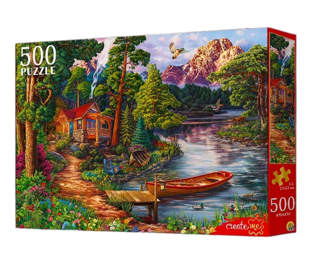 Пазл для взрослых Рыжий Кот 500 деталей, элементов: Домик у реки