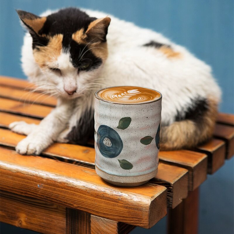 Набор для латте-арта: ретро-чашка и блюдце из керамики с подглазурной росписью, креативная, высококачественная, в